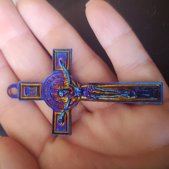 Handmade | Jewelry | New Carvedrainbow Titanium Crucifix Crosspendant ...